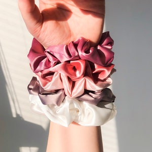 Pink and Neutrals Silk Scrunchie Set | Pink Silk Scrunchy Pack | Luxury ...