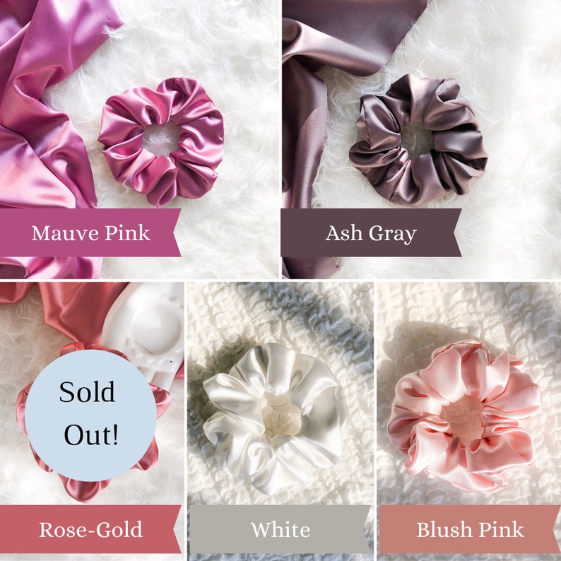 Pink and Neutrals Silk Scrunchie Set Pink Silk Scrunchy Pack | Etsy