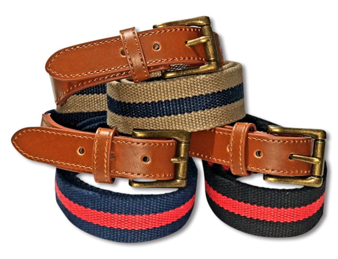 1" Cotton Striped Belt - Etsy