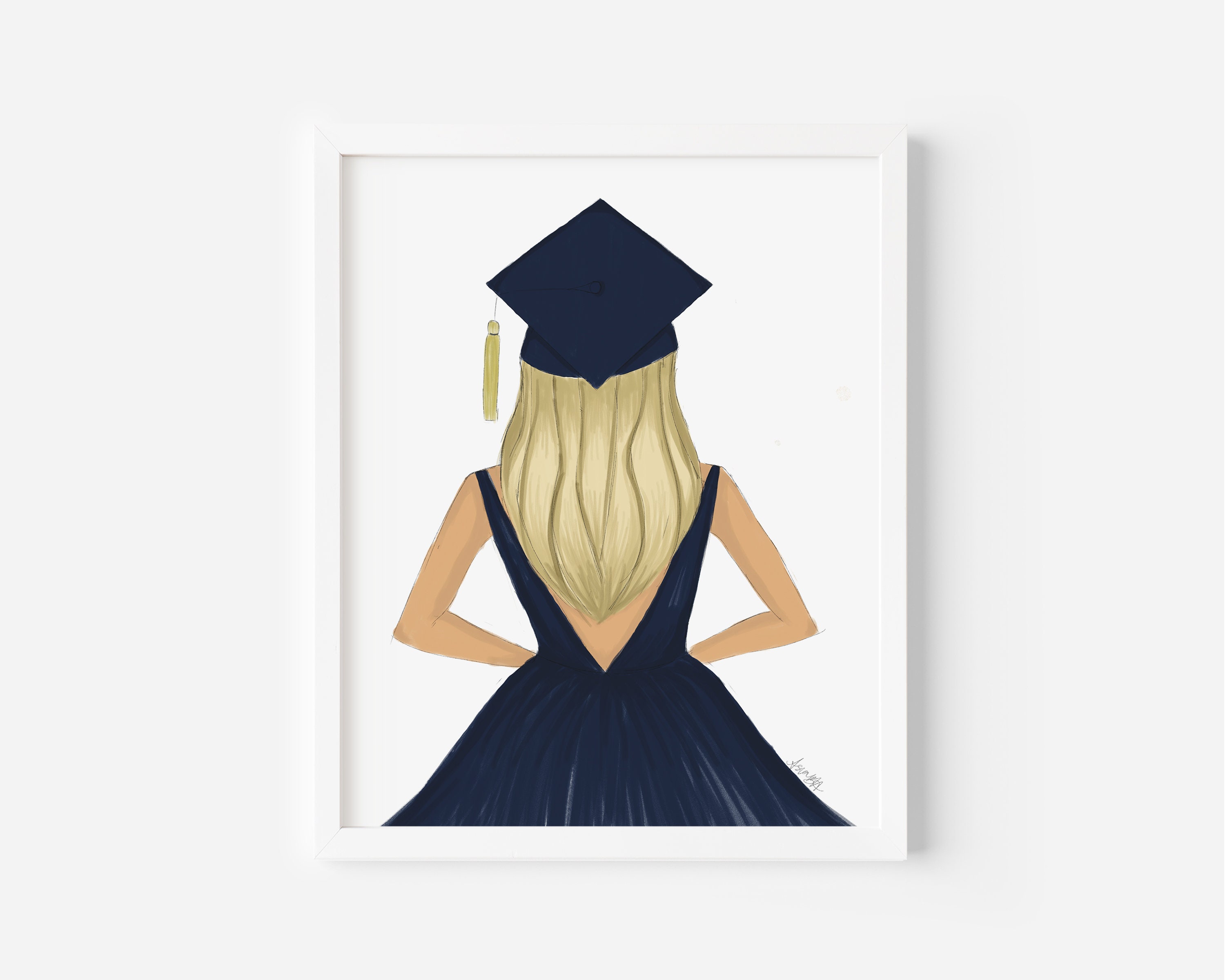 Graduation Girl Drawing
