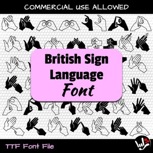 BSL Auslan Font • Sign Language TTF File (digital Download) - Etsy ...