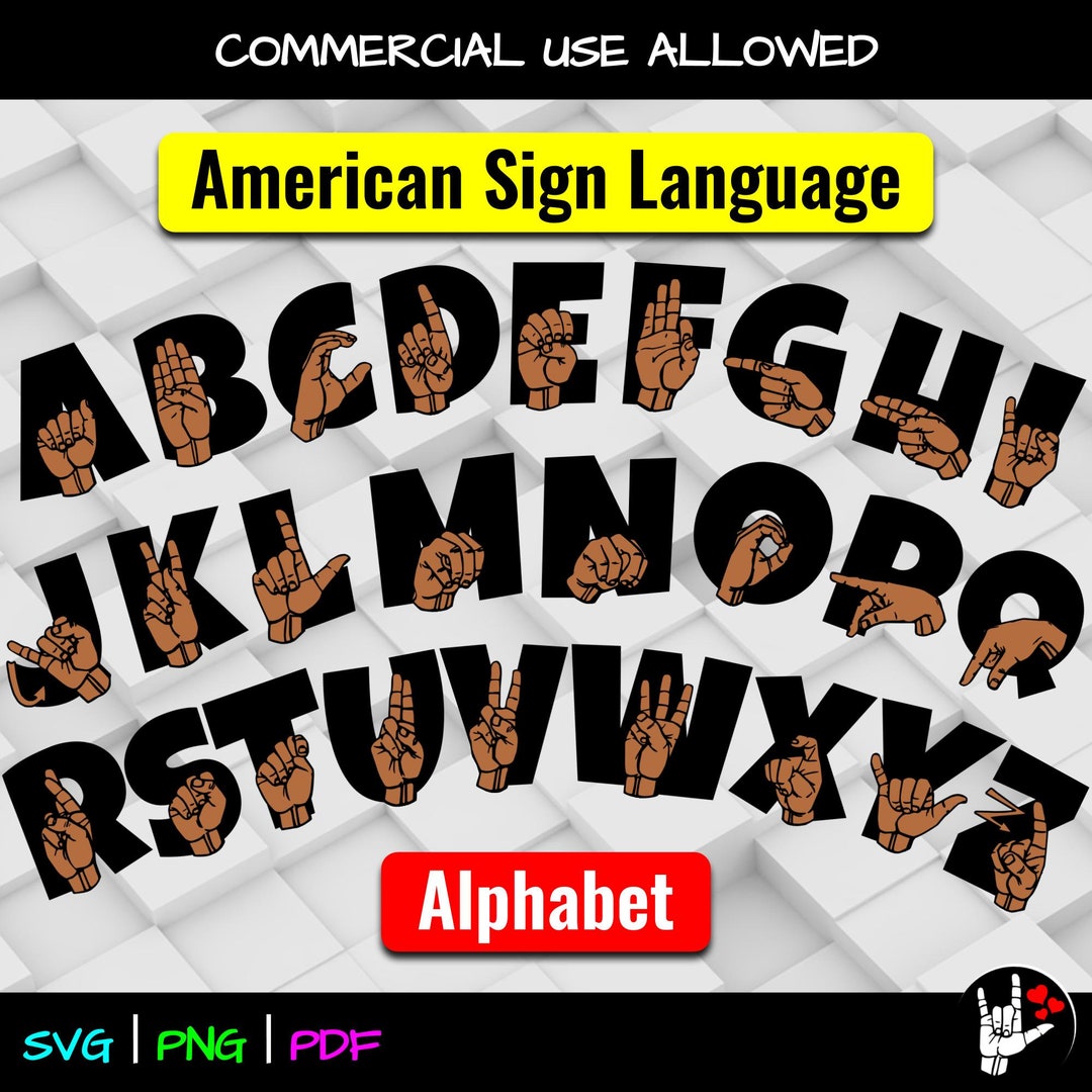 ASL SVG Sign Language Alphabet SVG American Sign Language - Etsy Singapore