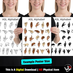 ASL Sign Language Alphabet Charts ASL Abcs American Sign Language Asl ...