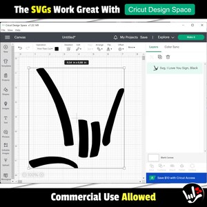 ASL SVG I Love You Ily Signs Black and White Versions Svg Png American ...