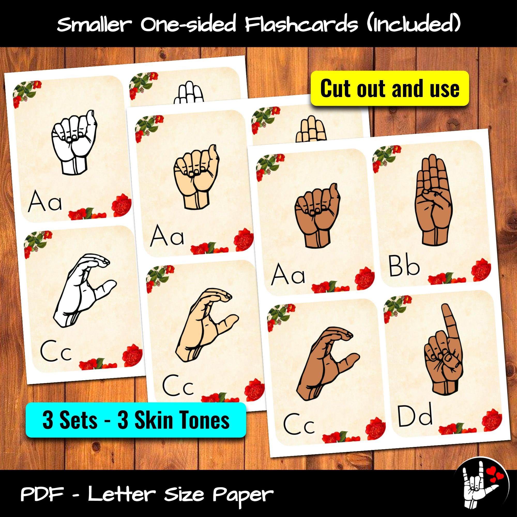 ASL Flashcards Sign Language Bundle ASL Abcs Abc - Etsy