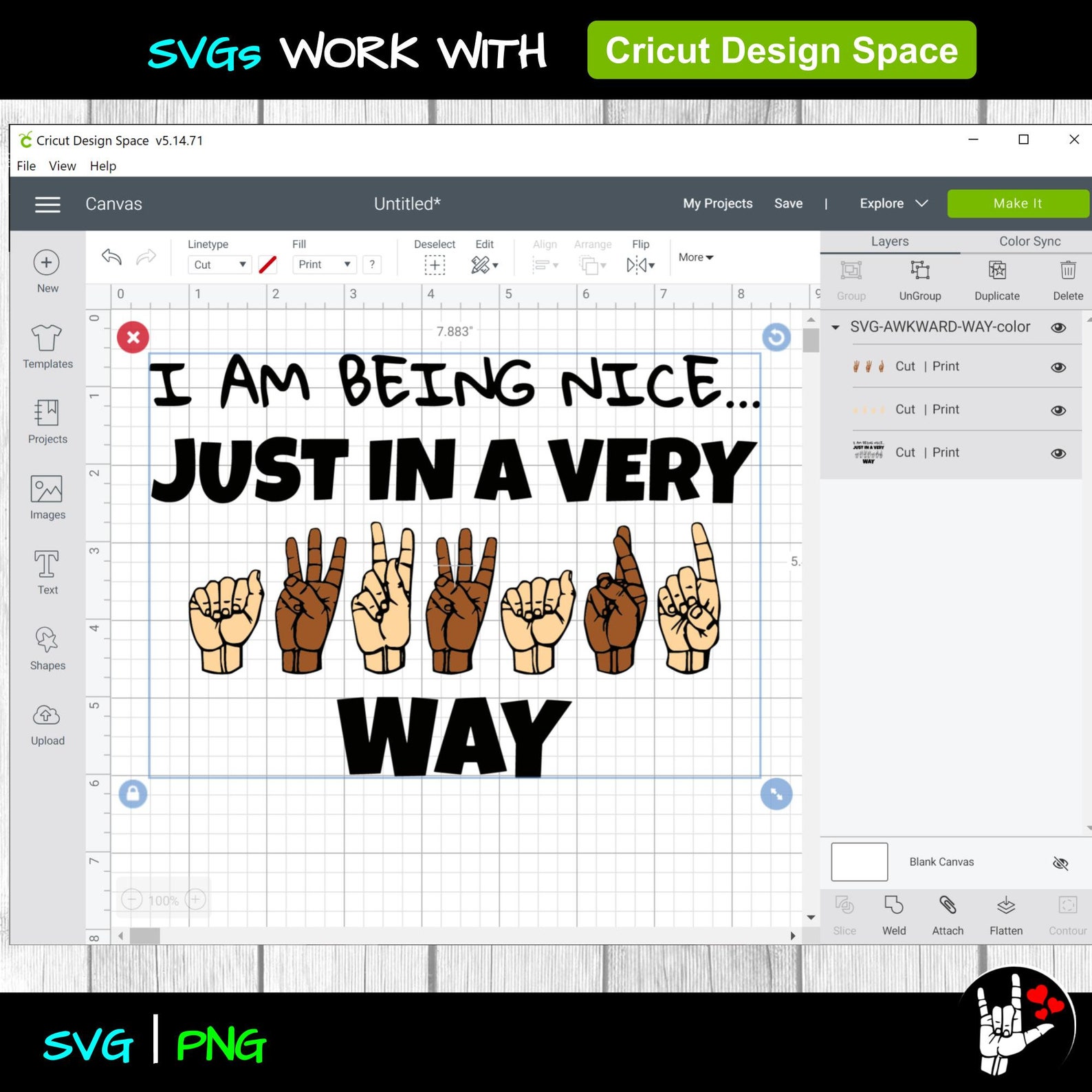 ASL SVG Awkward Way Sign Language SVG Cut Files - Etsy