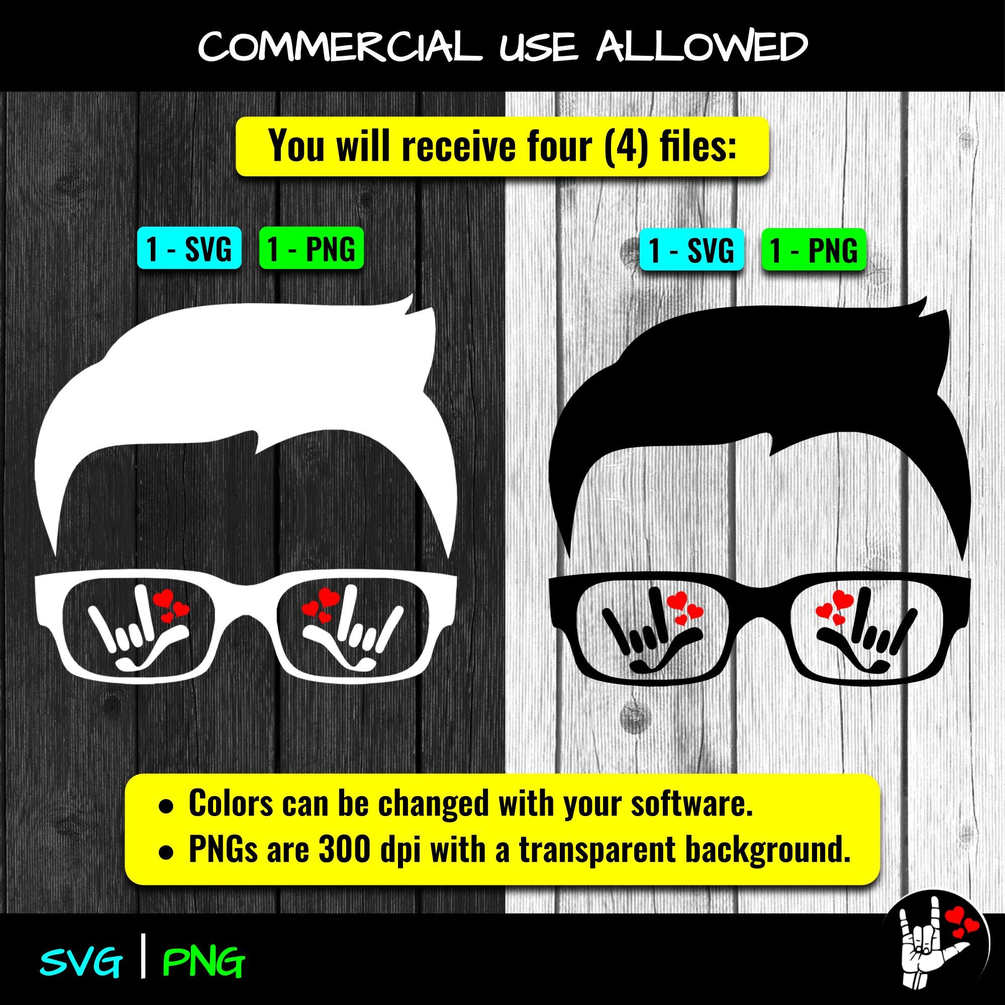 ASL SVG ILY I Love You Head Glasses Sign Language Svg Cut File ...