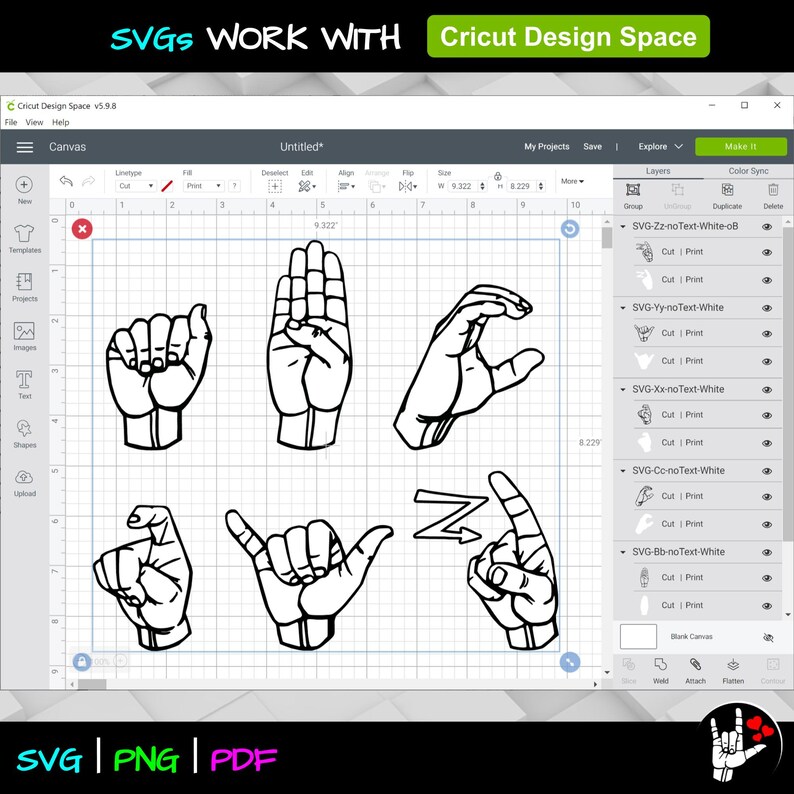 ASL SVG Bundle Sign Language Alphabet ASL Alphabet - Etsy