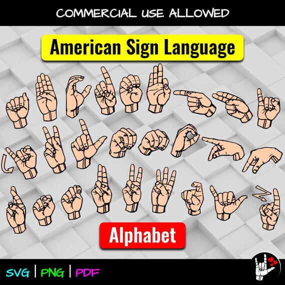 ASL SVG Sign Language Alphabet SVG American Sign Language - Etsy