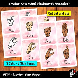 ASL Flashcards Sign Language Bundle ASL Abcs Abc Flashcards Printable ...