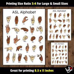 ASL Sign Language Alphabet Charts ASL Abcs American Sign Language Asl ...