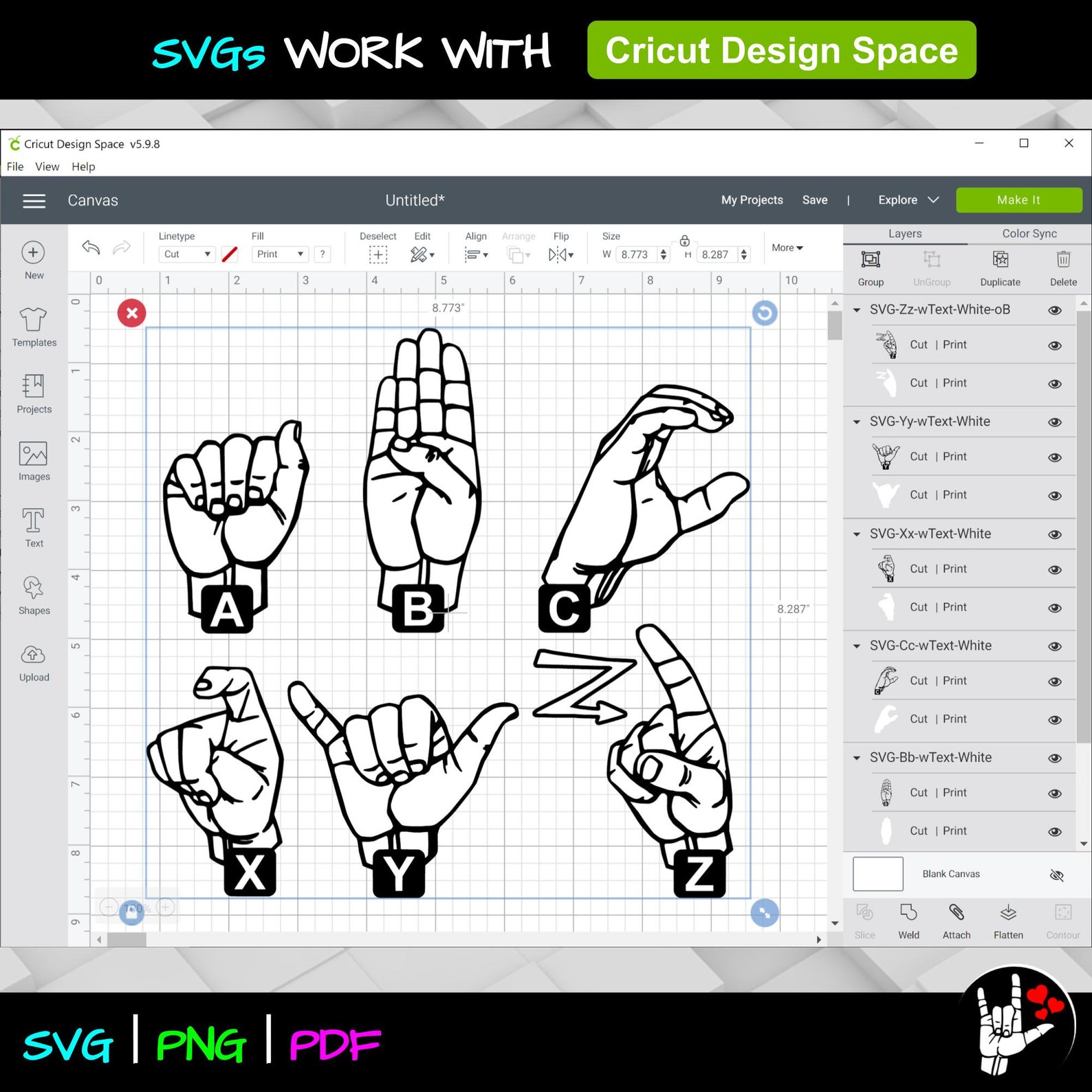 ASL SVG Sign Language Alphabet SVG American Sign Language - Etsy