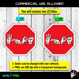 ASL SVG • WHOA Stop Sign • Sign Language svg • cortar archivos ...