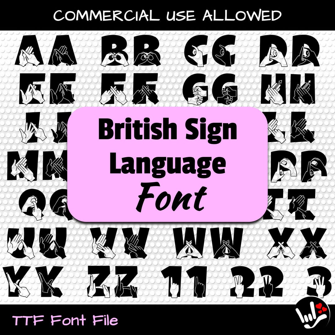BSL Font TTF File • Auslan Font File • Type in British Sign Language ...