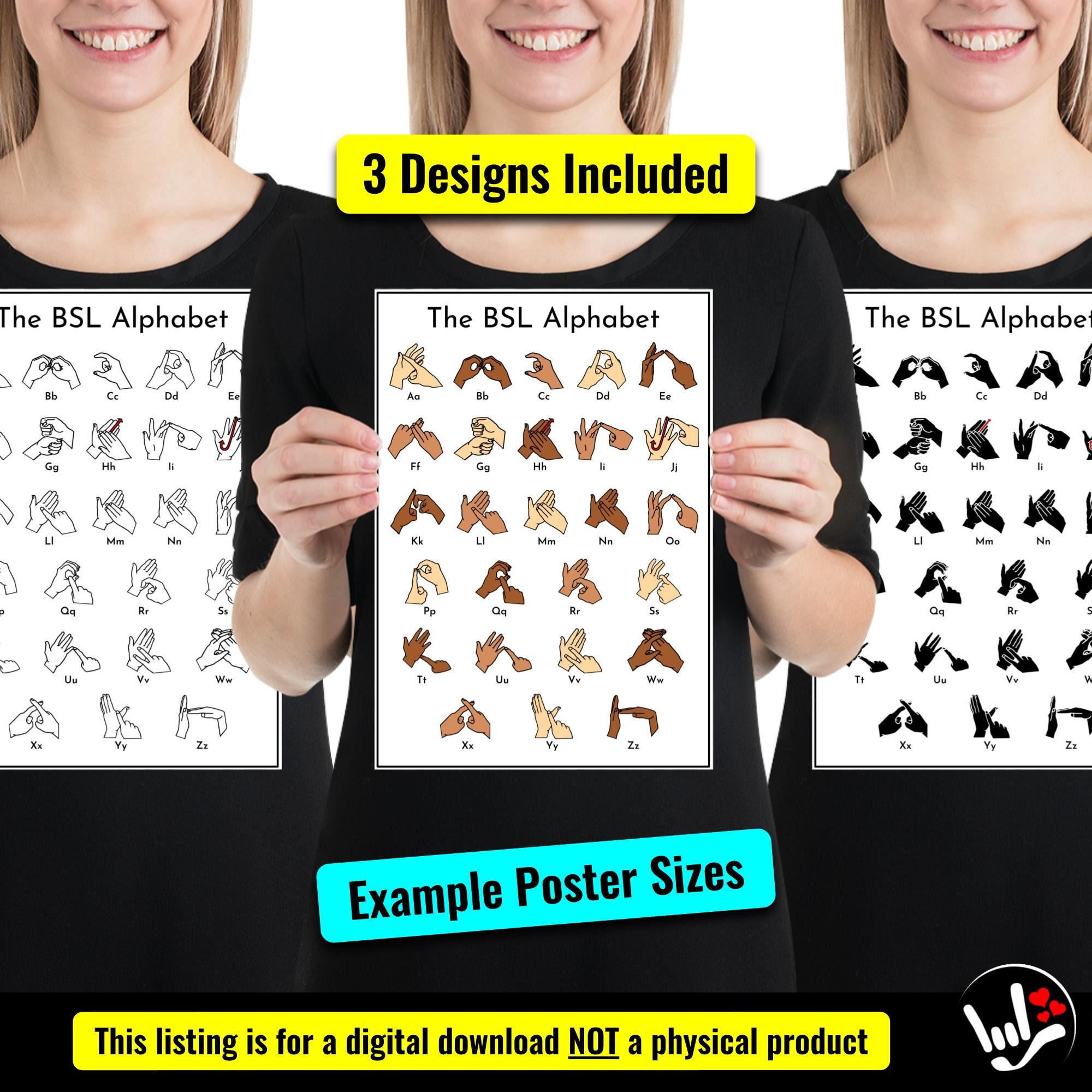 BSL Sign Language Alphabet Charts BSL Abcs Sign Language - Etsy