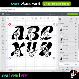 ASL SVG Sign Language Alphabet SVG American Sign Language - Etsy