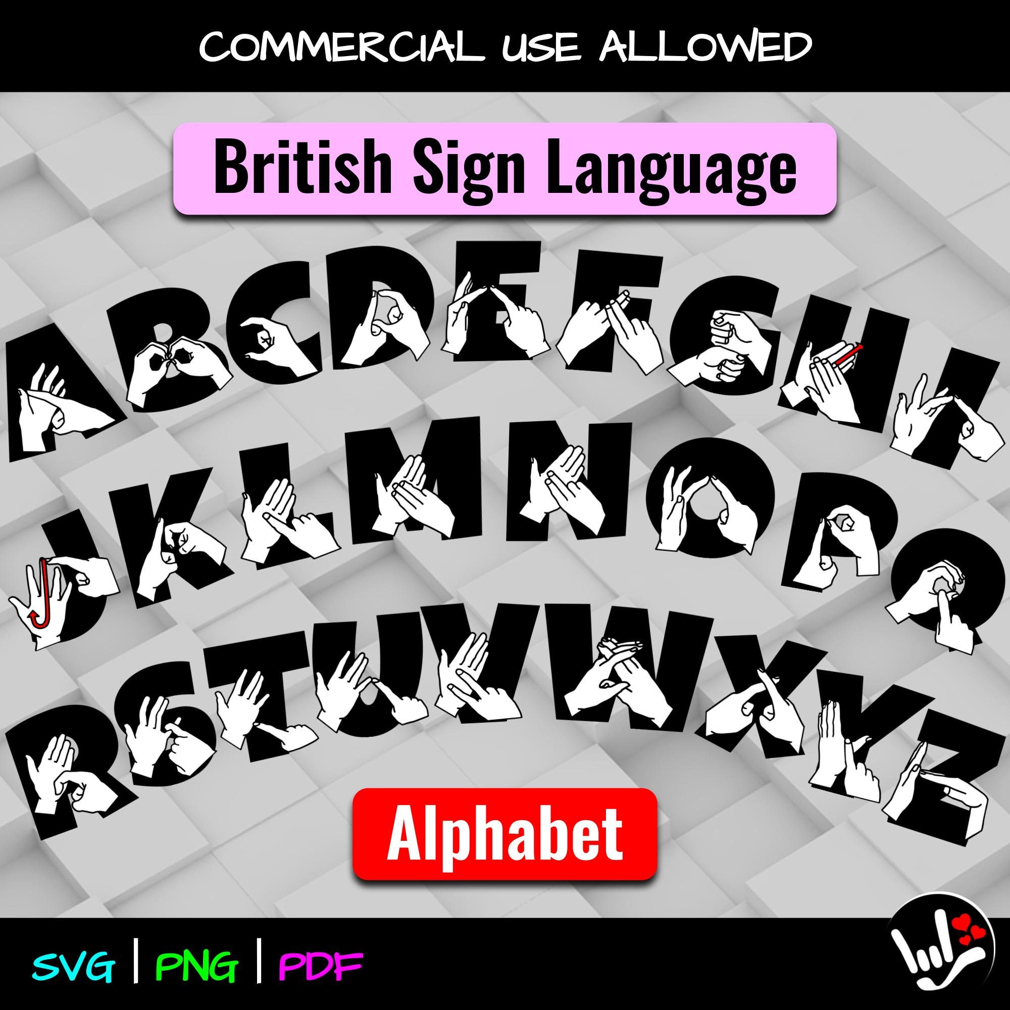 BSL Sign Language Alphabet SVG Bundle BSL Alphabet British Sign ...