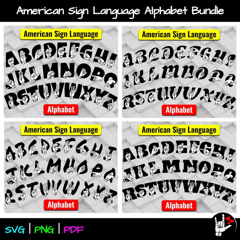 ASL SVG Bundle Sign Language Alphabet ASL Alphabet - Etsy