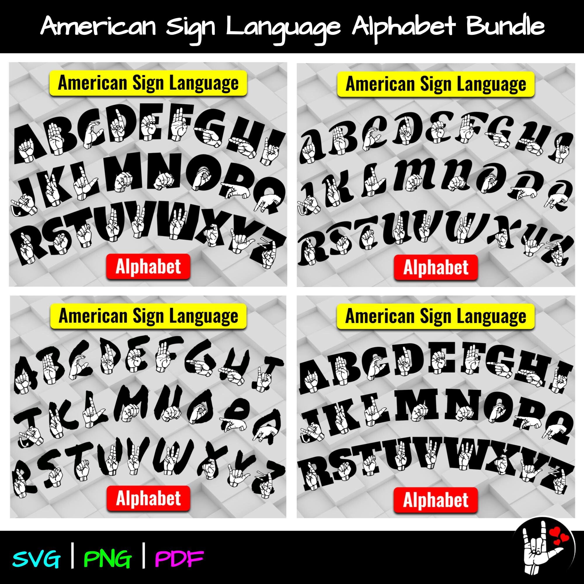 ASL SVG Bundle Sign Language Alphabet ASL Alphabet - Etsy