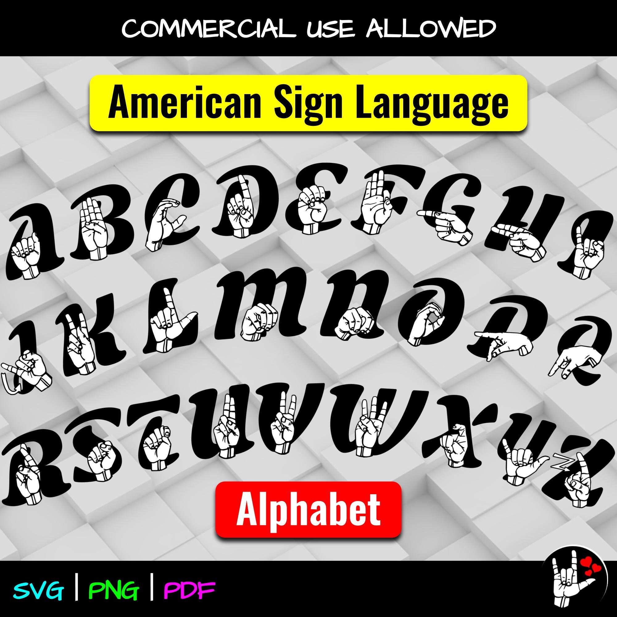 ASL SVG Sign Language Alphabet SVG American Sign Language - Etsy