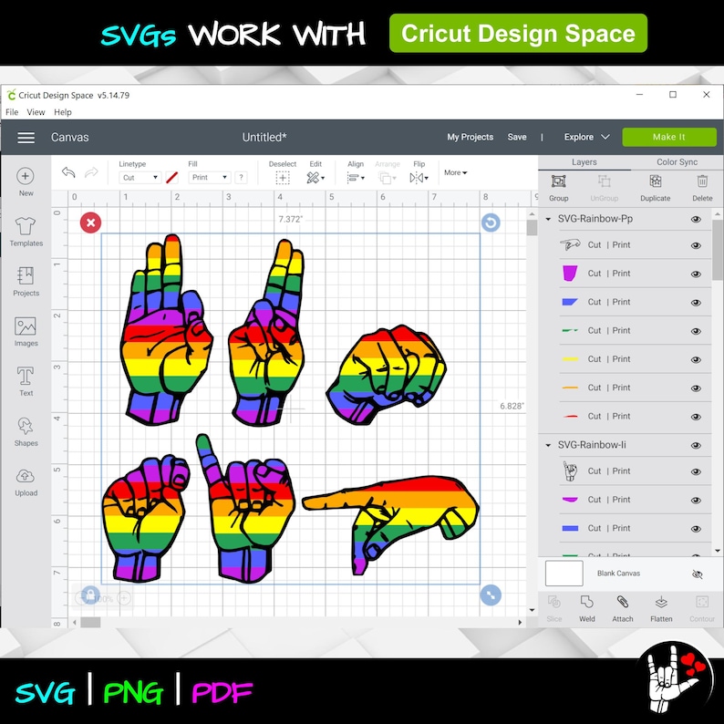 ASL SVG Rainbow Sign Language Alphabet Asl ABC Letters - Etsy