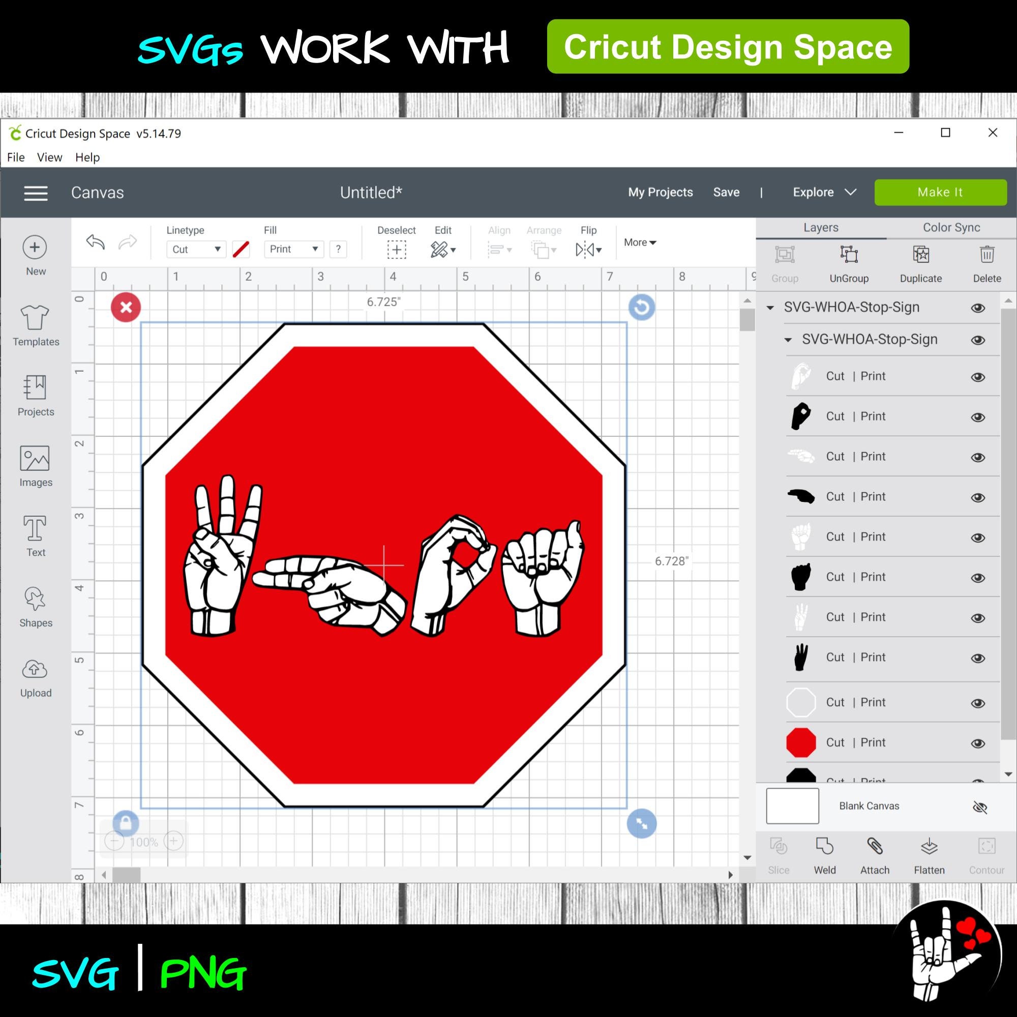 ASL SVG WHOA Stop Sign Sign Language Svg Cut Files - Etsy