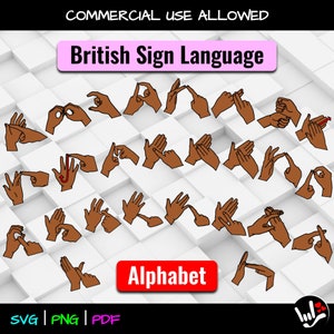 BSL Sign Language Alphabet SVG Bundle BSL Alphabet British Sign ...