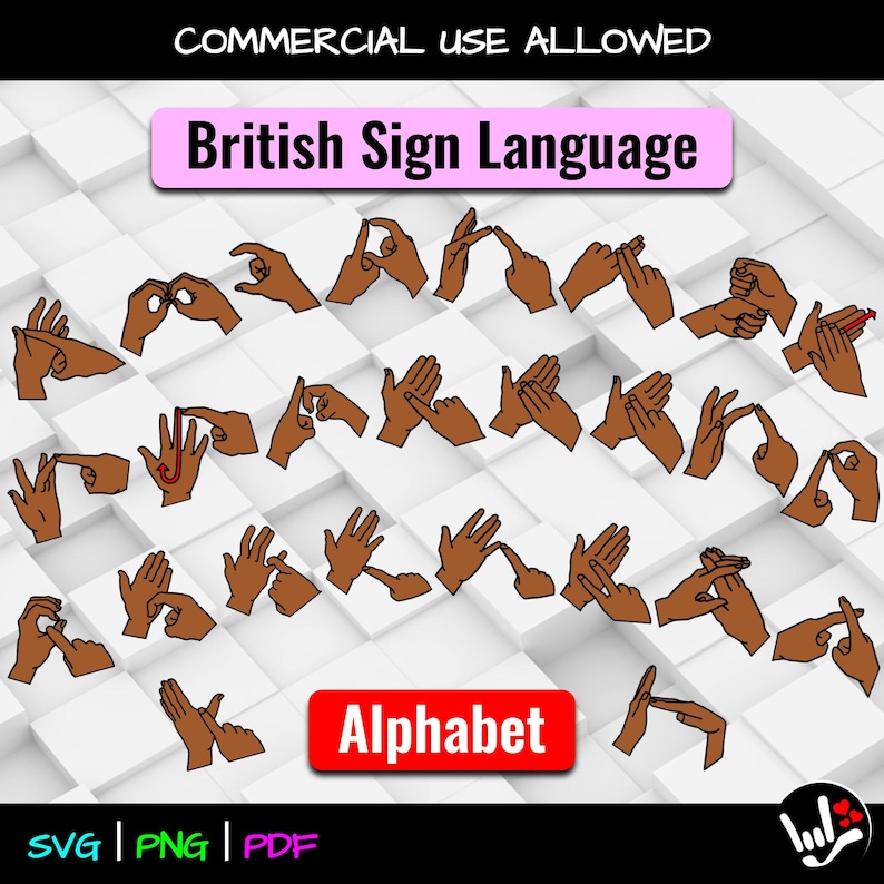 BSL Sign Language Alphabet SVG Bundle BSL Alphabet British - Etsy