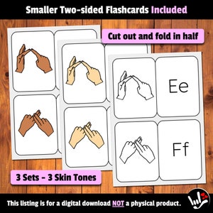BSL Printable Alphabet Charts & Flashcards A4 Size • BSL Auslan ...