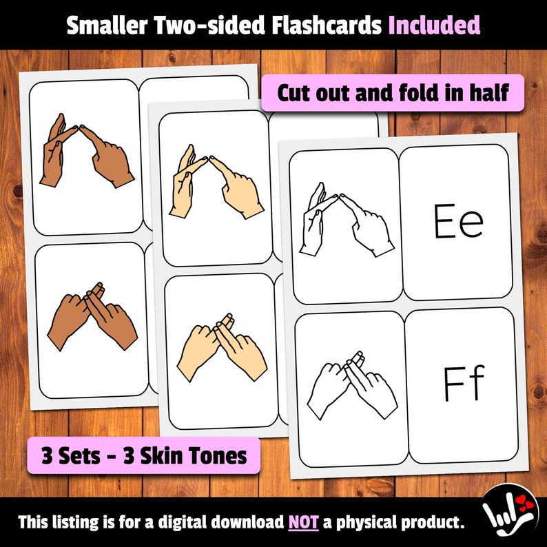 BSL Printable Alphabet Charts & Flashcards A4 Size BSL - Etsy UK