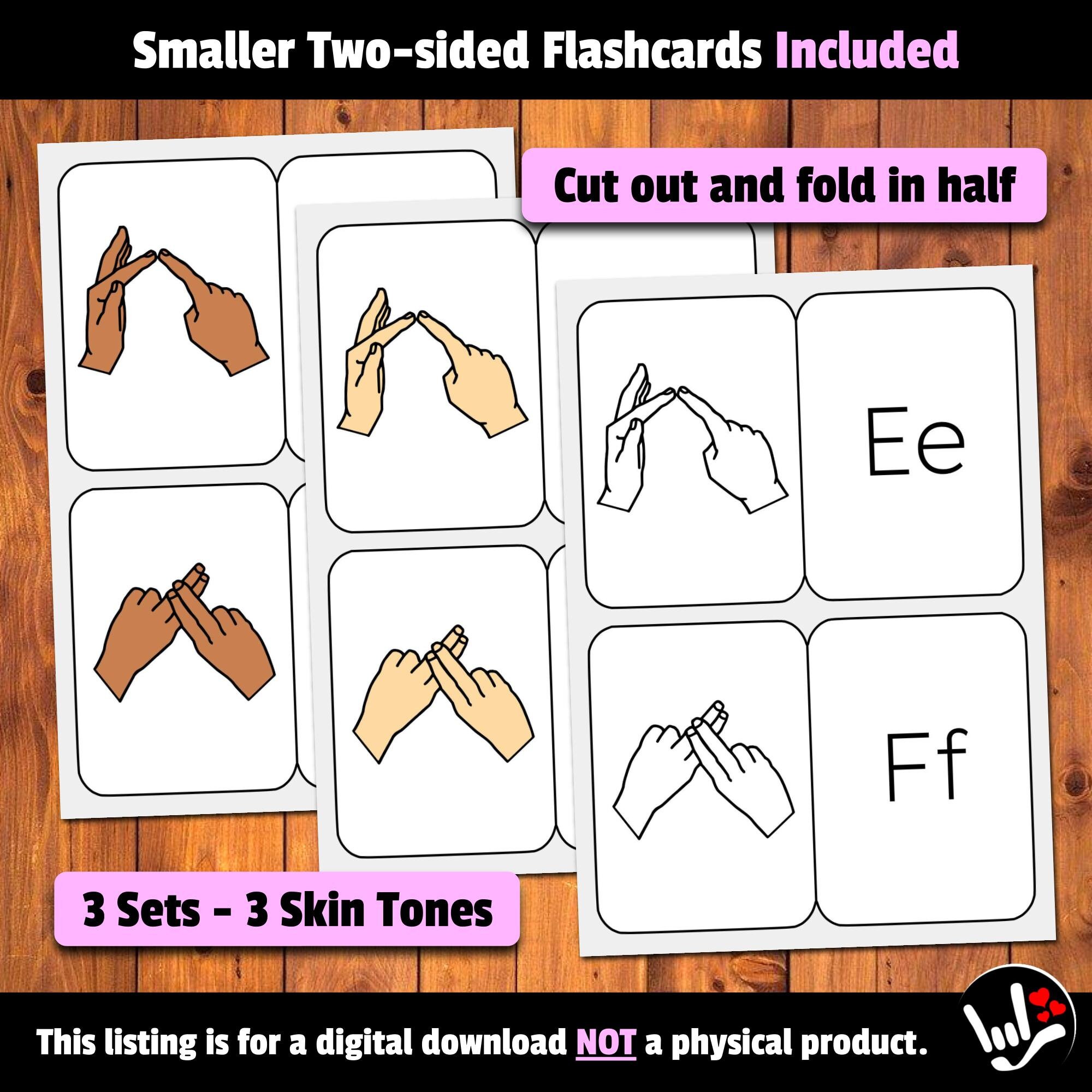 BSL Printable Alphabet Charts & Flashcards A4 Size BSL - Etsy UK