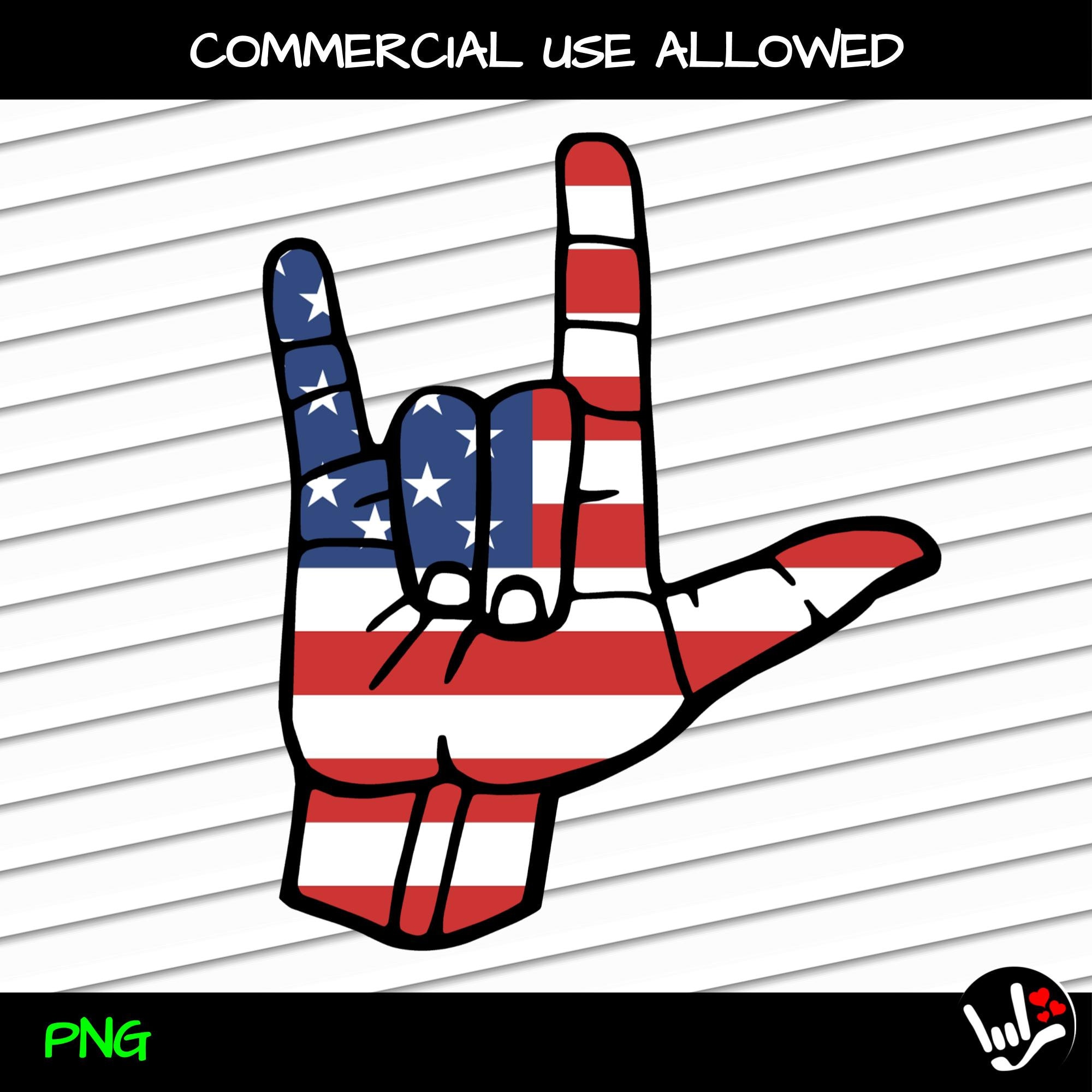 ASL Ily PNG USA American Flag Sign Language Png Asl - Etsy