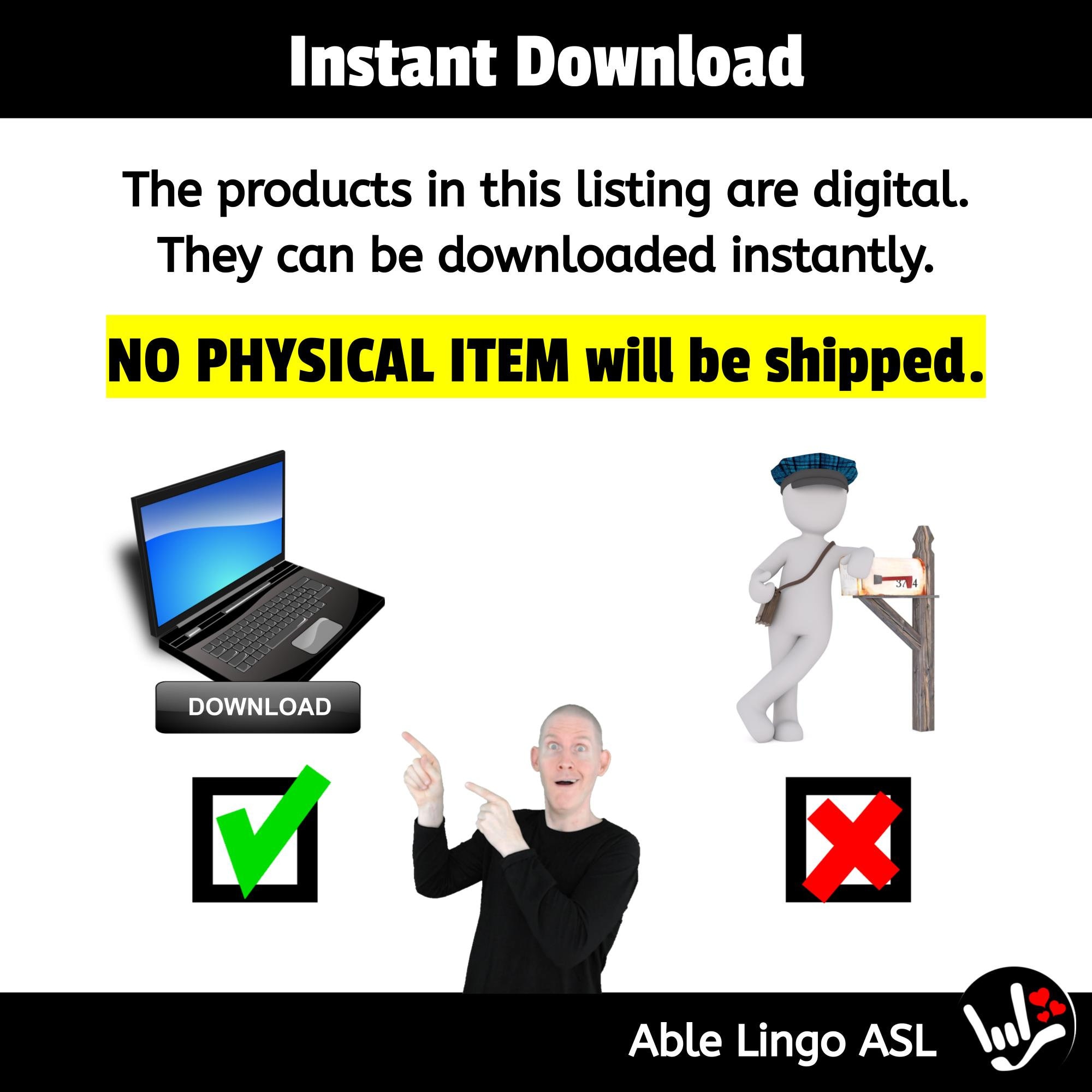 Sign Language Alphabet Chart ASL Abcs Chart Sign Language Abcs ASL ...