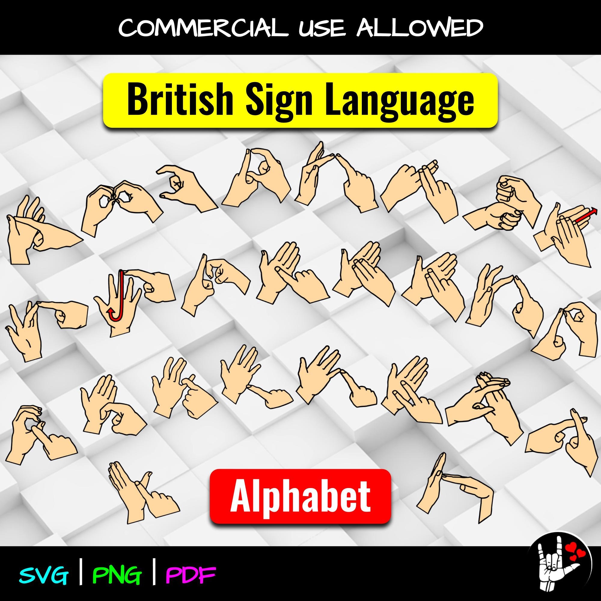 BSL Alphabet Sign Language Alphabet SVG British Sign | Etsy