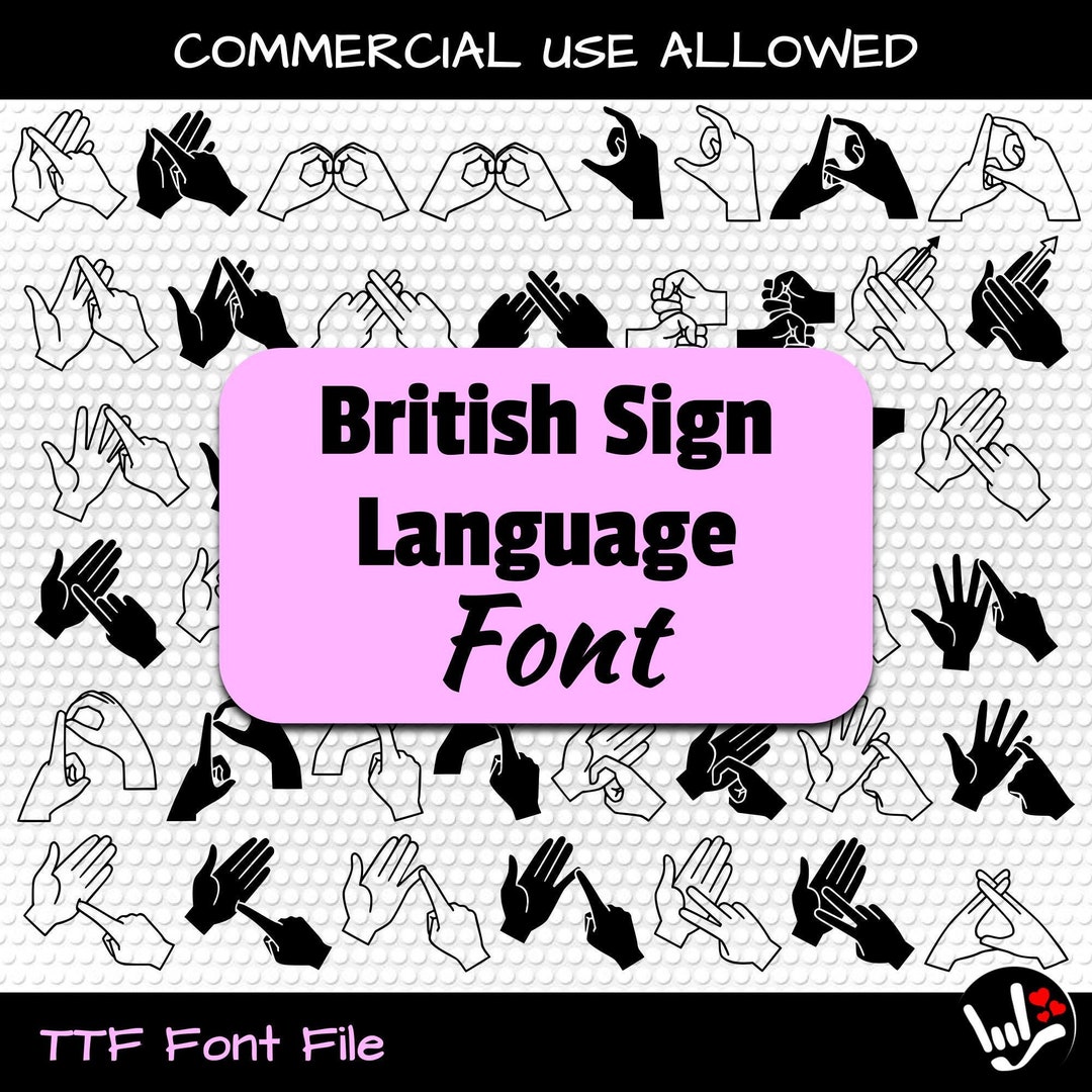 BSL Font TTF File Auslan Font File Type in British Sign Language Auslan ...