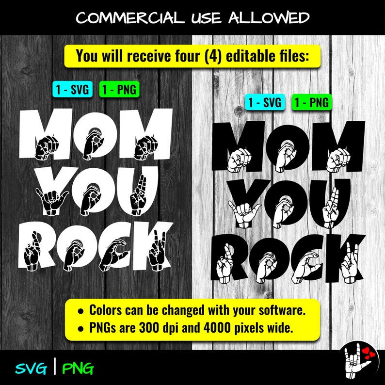 ASL SVG Mom You Rock Sign Language Svg PNG Asl Png Hand Signs ...