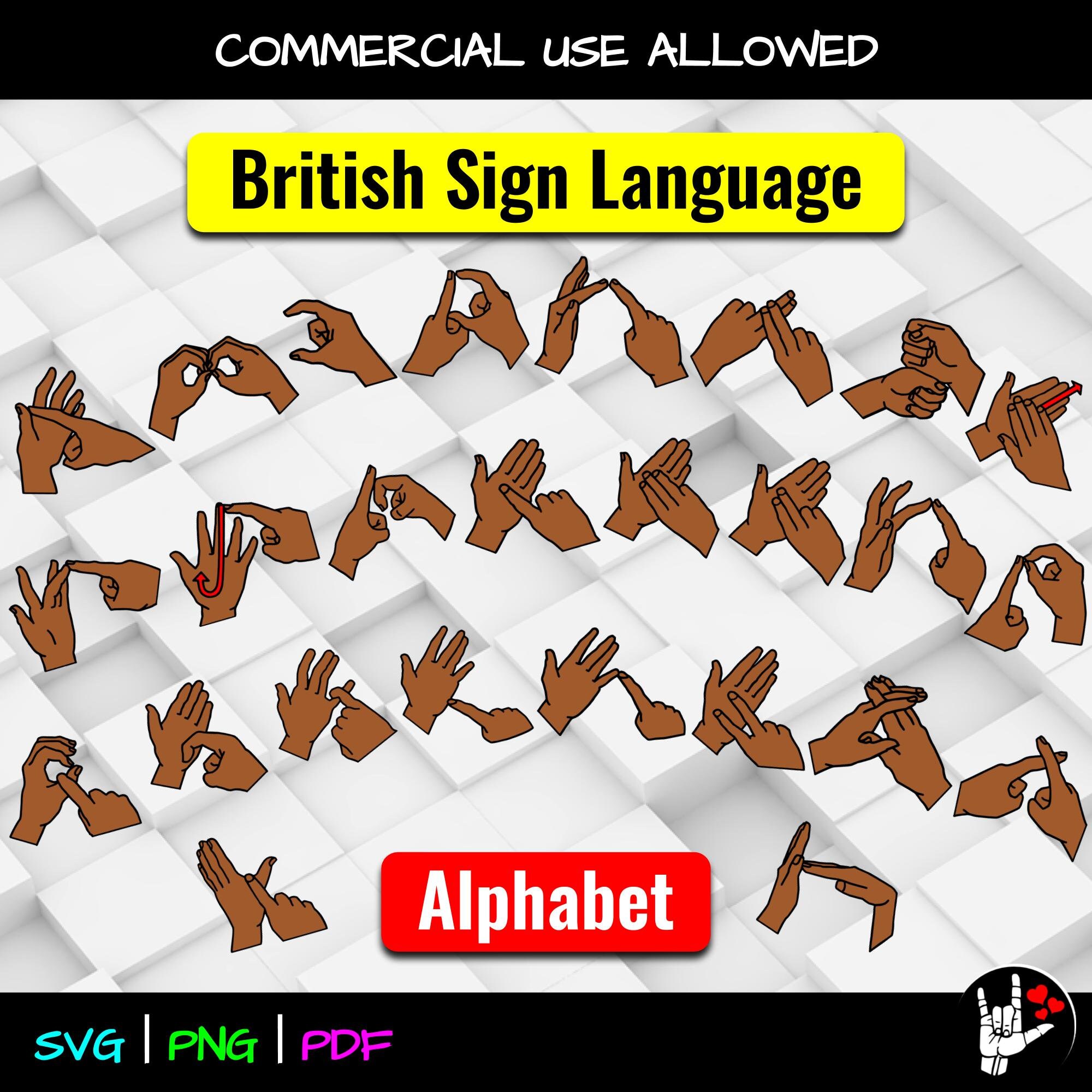 BSL Sign Language Alphabet SVG Bundle BSL Alphabet British | Etsy