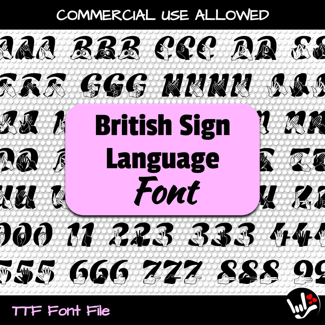 BSL Font TTF File Auslan Font File Type in British Sign Language Auslan ...