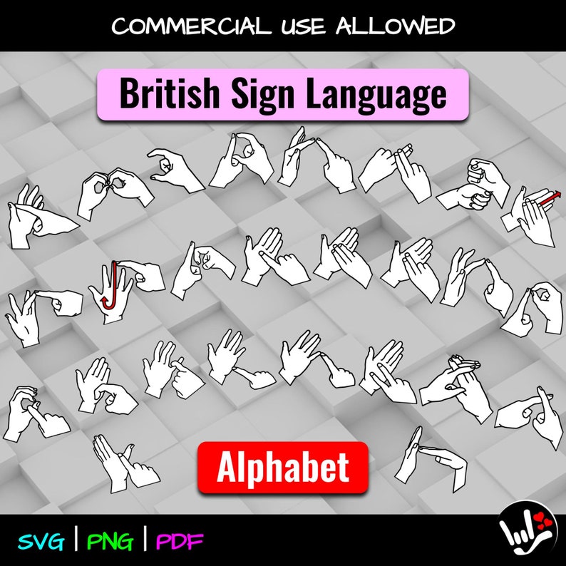 BSL Sign Language Alphabet SVG Bundle BSL Alphabet British - Etsy