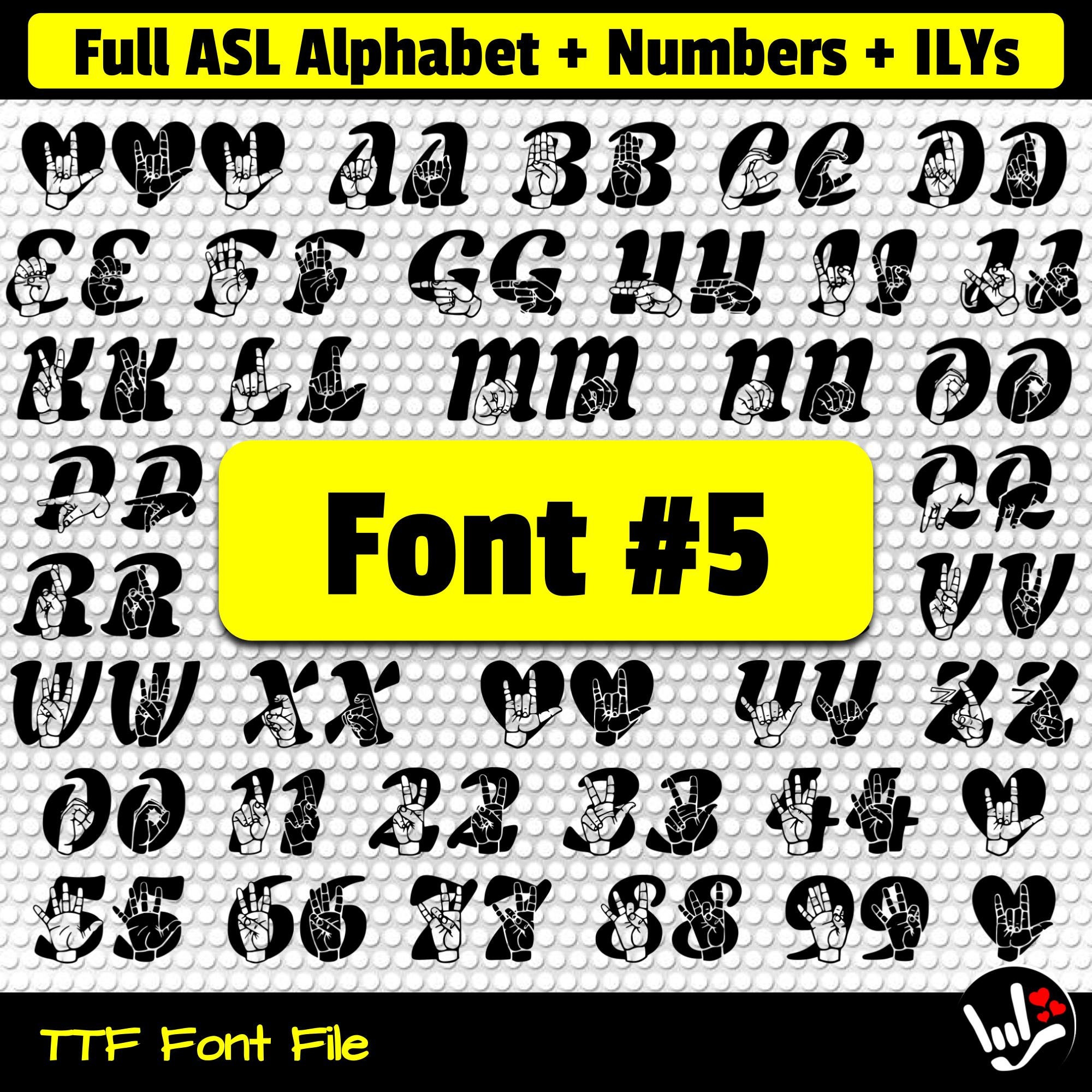 ASL Font Bundle TTF Files 5 Unique Fonts Included 2 - Etsy