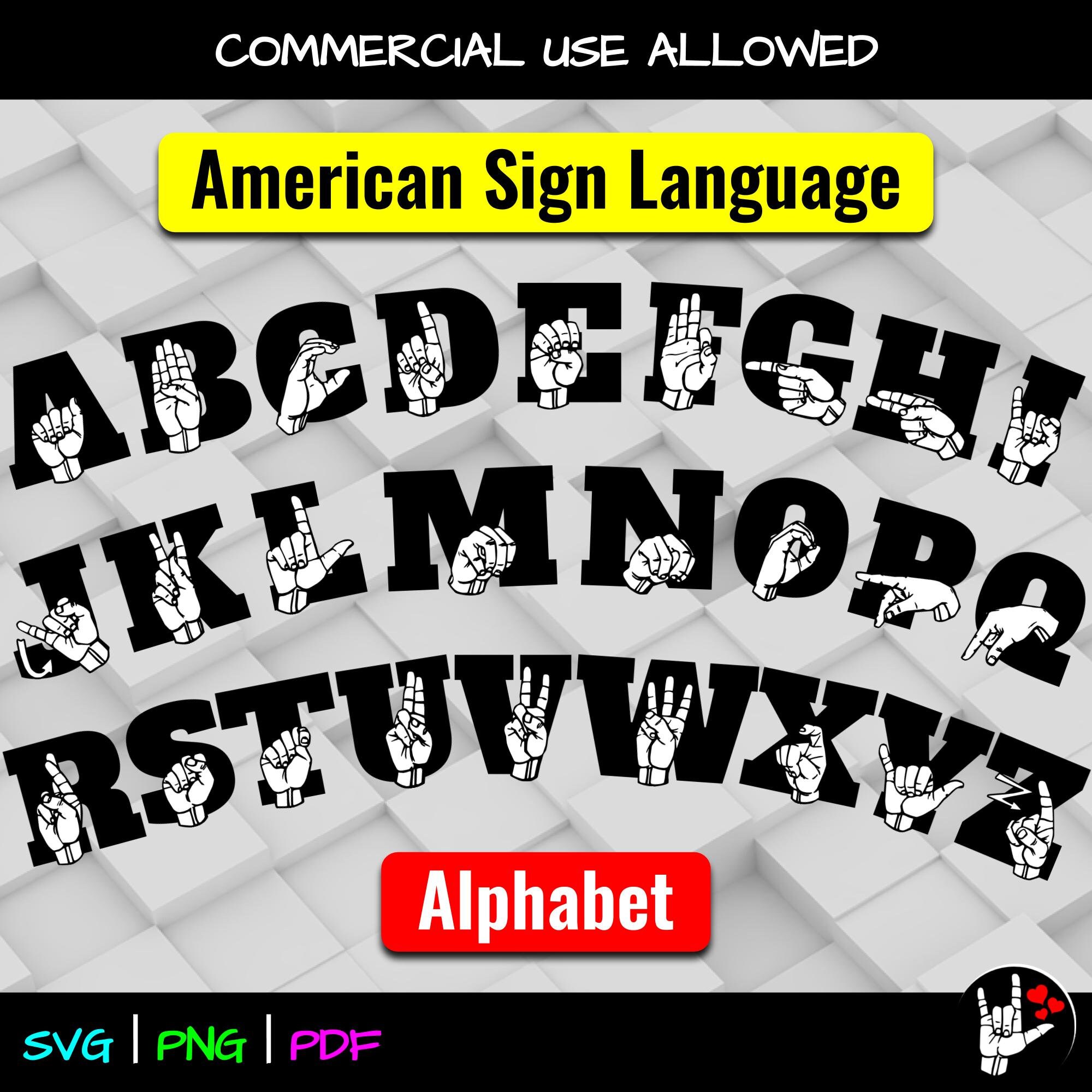 ASL SVG Sign Language Alphabet SVG American Sign Language Svg Asl ...