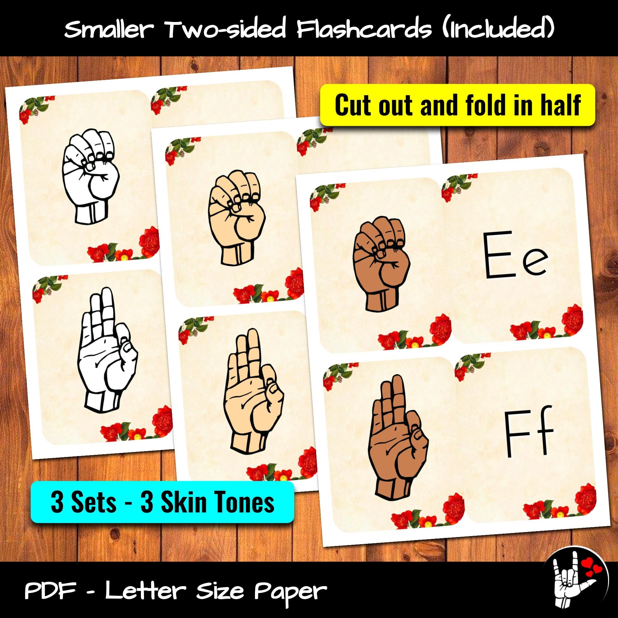 ASL Flashcards Sign Language Bundle ASL Abcs Abc - Etsy