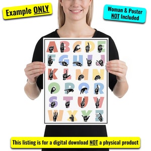 ASL Sign Language Alphabet Chart • ASL Abcs Chart • American Sign ...