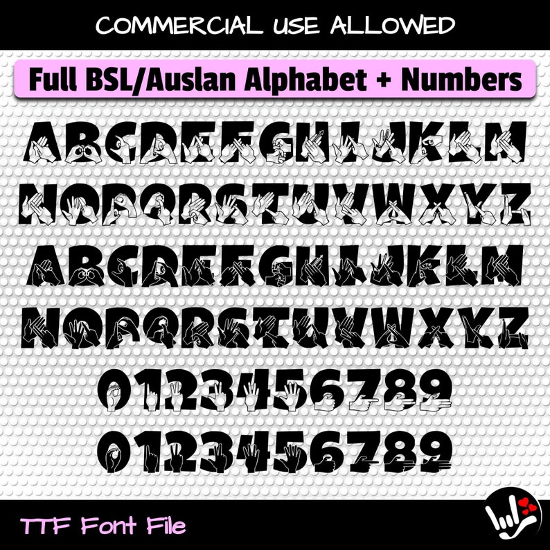 BSL Font TTF File Auslan Font File Type in British Sign Language Auslan ...
