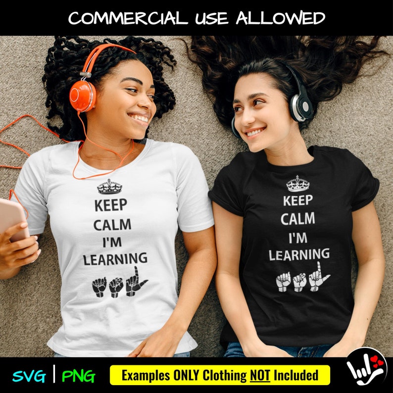 ASL SVG Keep Calm Im Learning ASL Sign Language Svg Cut - Etsy