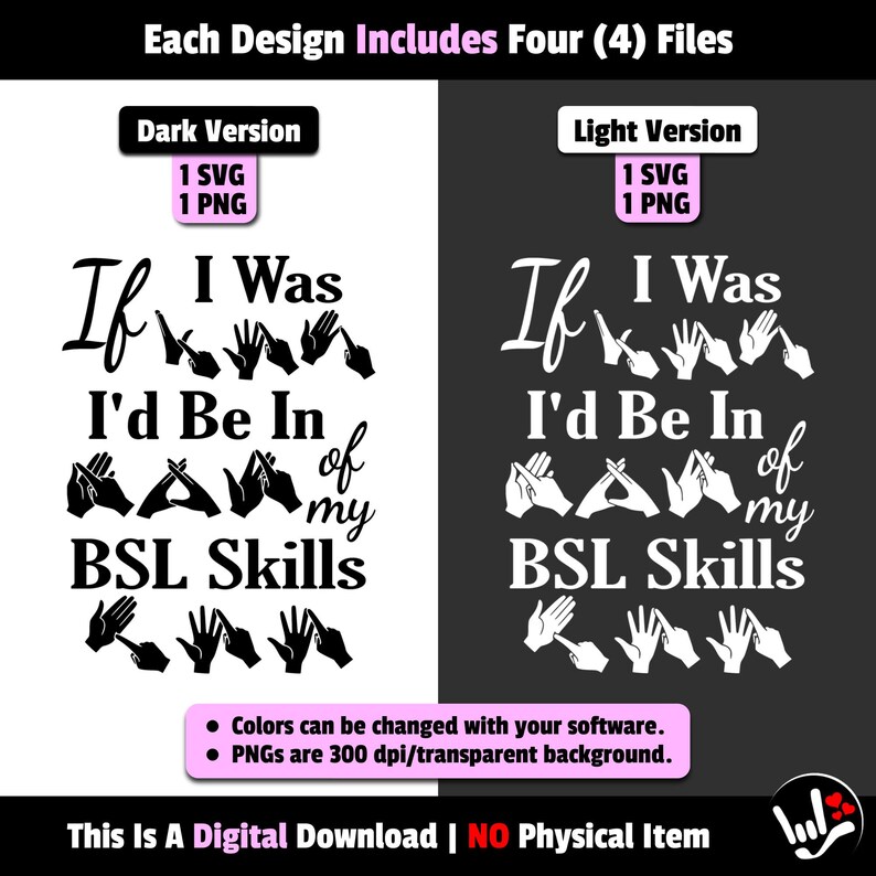 BSL Sign Language SVG Bundle BSL Vibes 1 Svg Png Cut Files British ...
