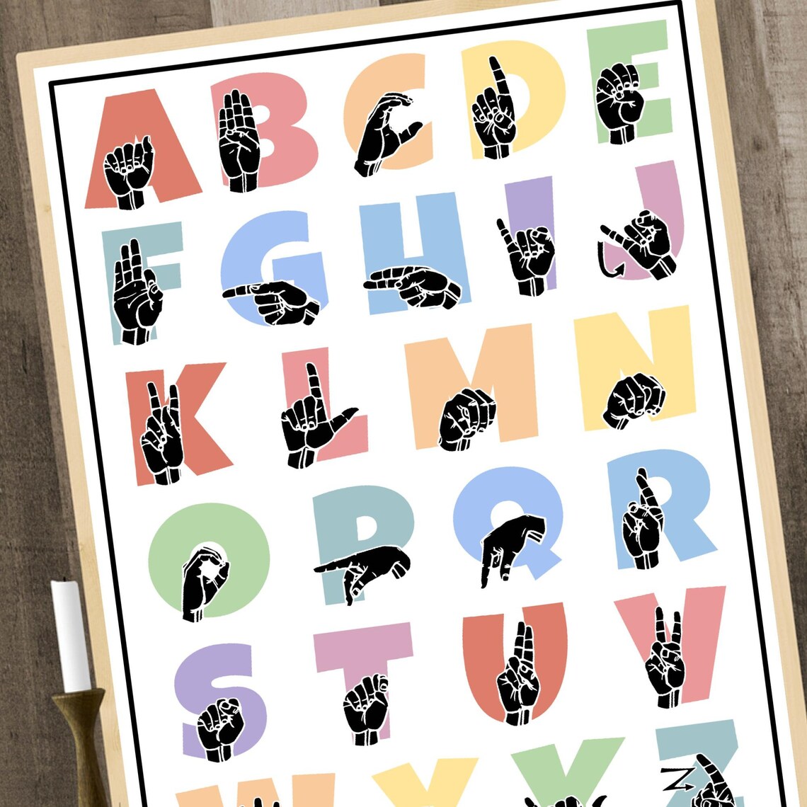 ASL Sign Language Alphabet Chart ASL Abcs Chart American - Etsy