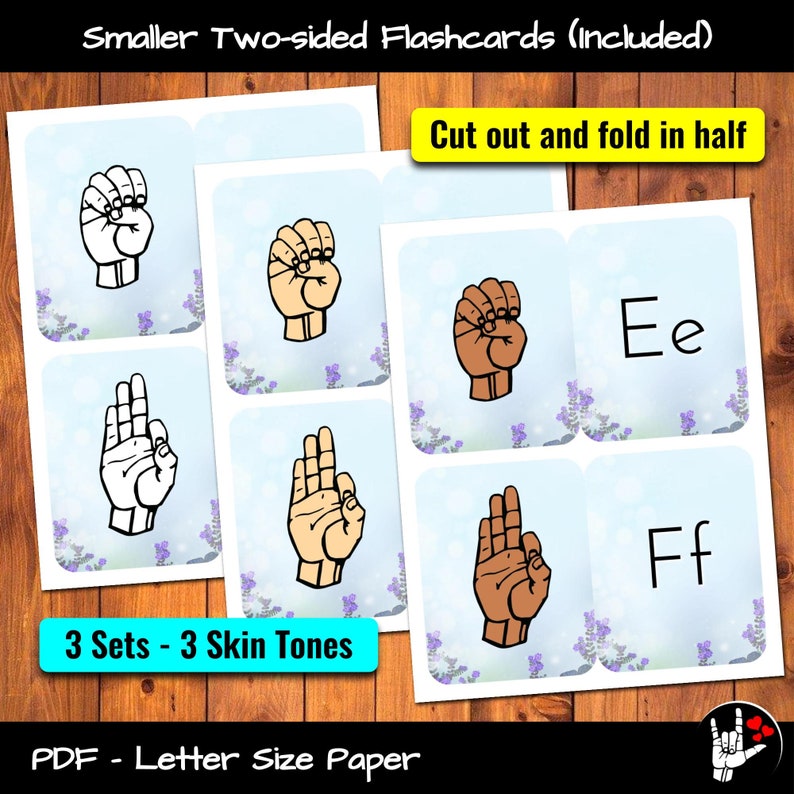 ASL Flashcards Sign Language Bundle ASL Abcs Abc - Etsy