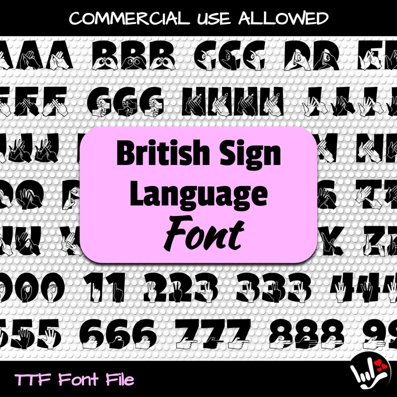 BSL Font TTF File Auslan Font File Type in British Sign Language Auslan ...