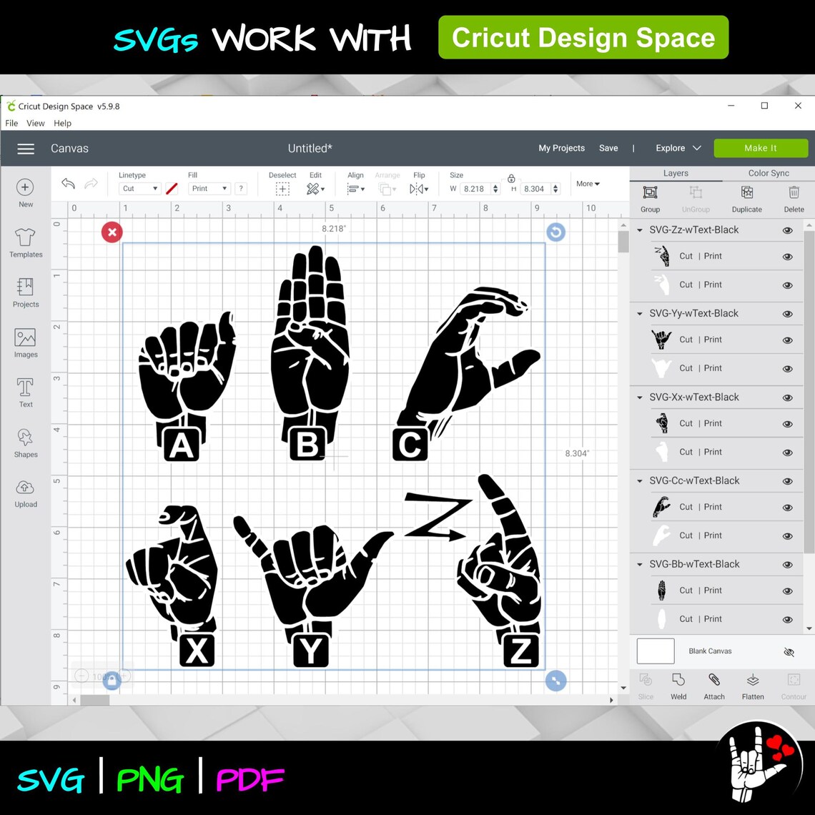 ASL SVG Sign Language Alphabet SVG American Sign Language - Etsy